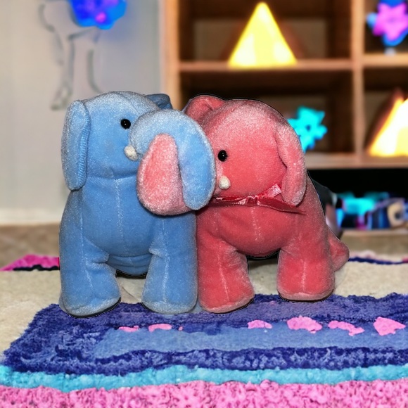 Toys | 6 Applause Dakin Plush Noahs Ark Elephant Pair With Chime Pink ...